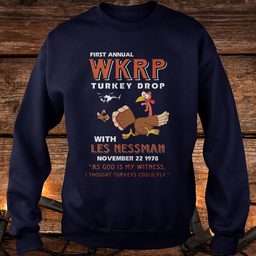 Thankgiving First Annual WKRP Turkey drop with les nessman shirt ...