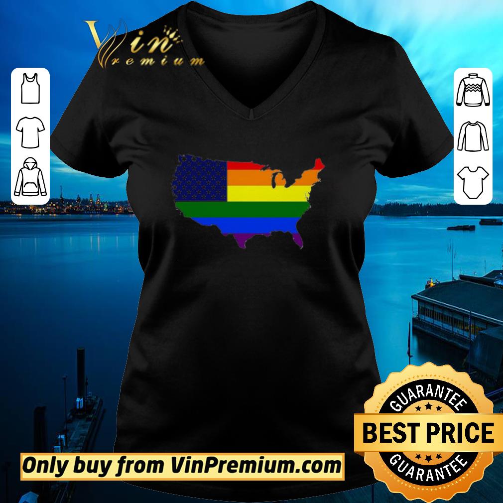 Official Lgbt american map rainbow flag shirt - Kutee Boutique