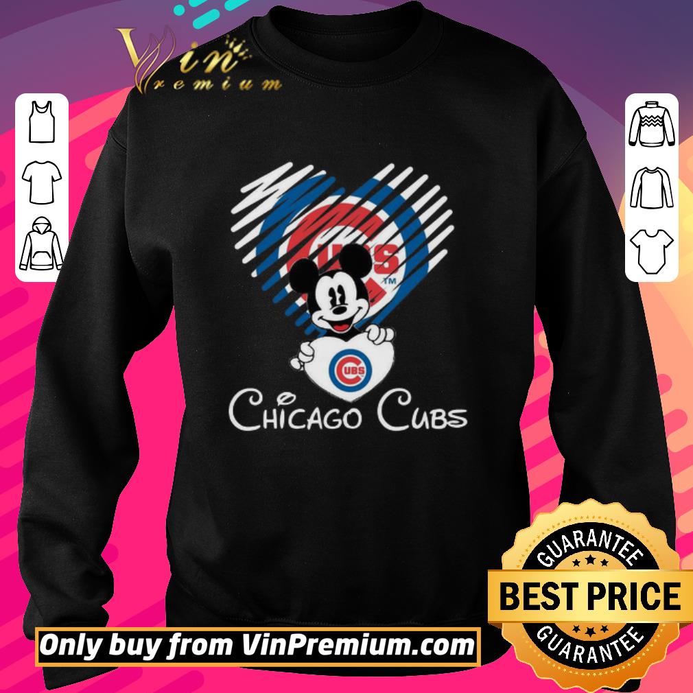 Official Mickey Mouse Hug Heart Chicago Cubs Logo shirt - Kutee Boutique