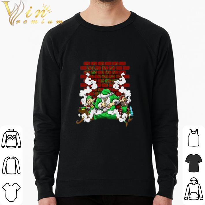 Original Stoner Santa Marijuana Christmas Elf Weed Pot Cannabis shirt ...