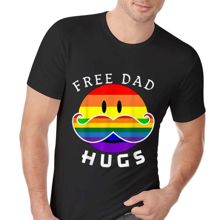 Free Dad Hugs Rainbow Emoji Mustache LGBT Proud Dad shirt, hoodie ...