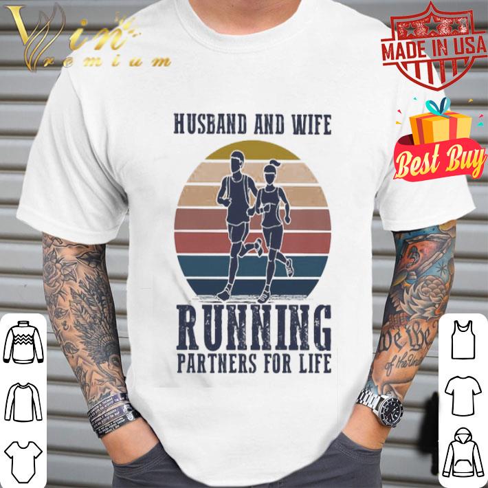 Vintage Husband And Wife Running Partners For Life shirt, hoodie ...