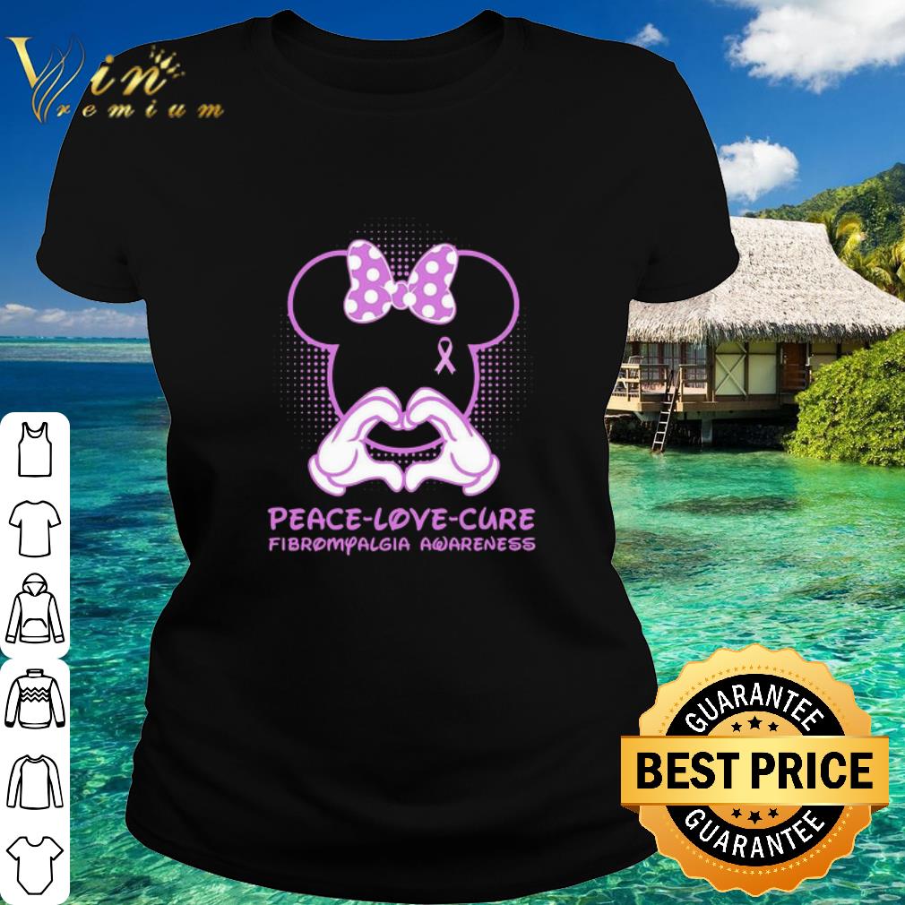 Best Minnie Mouse Peace Love Cure Fibromyalgia Awareness shirt, hoodie ...
