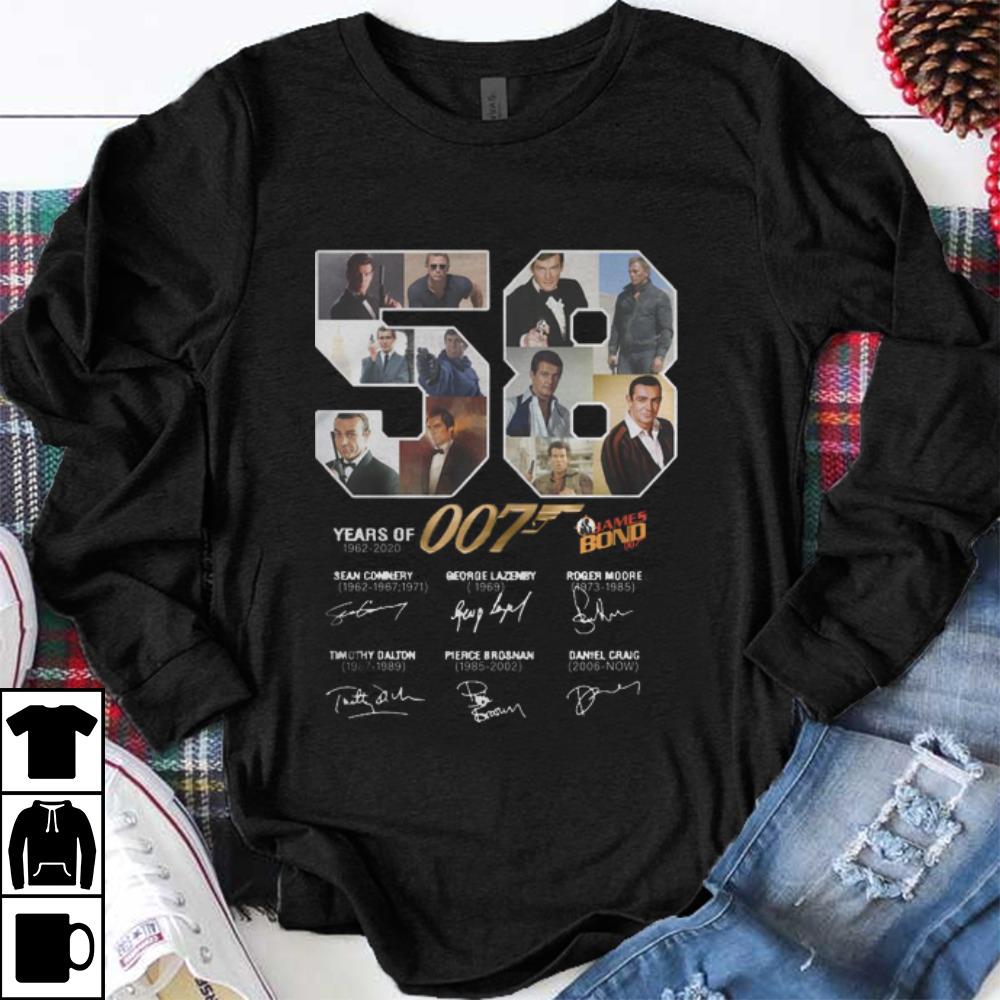 Top 58 Years Of James Bond 007 1962-2020 Signature shirt, hoodie ...