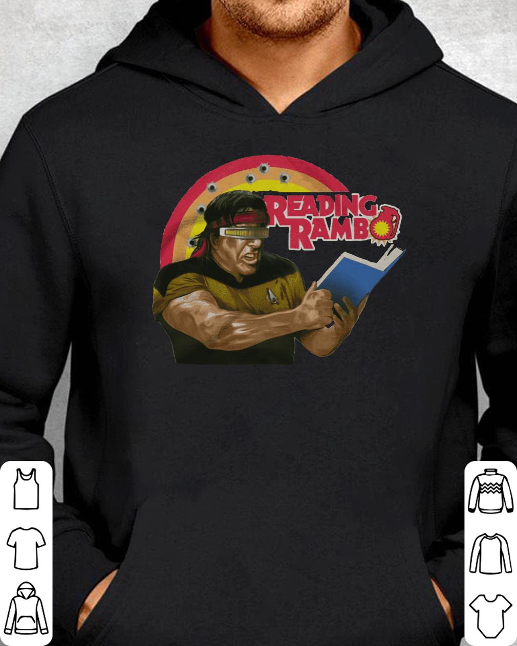 Awesome Trump Reading Rambo shirt, hoodie, sweater, longsleeve t-shirt