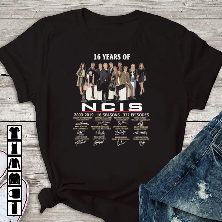 Nice 16 years of NCIS 2003-2019 16 seasons signatures shirt, hoodie ...
