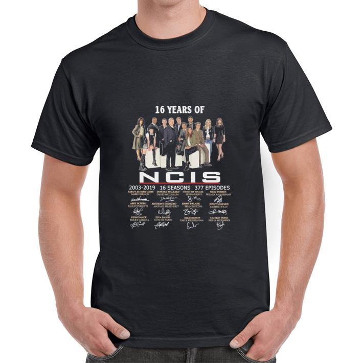 Nice 16 years of NCIS 2003-2019 16 seasons signatures shirt, hoodie ...