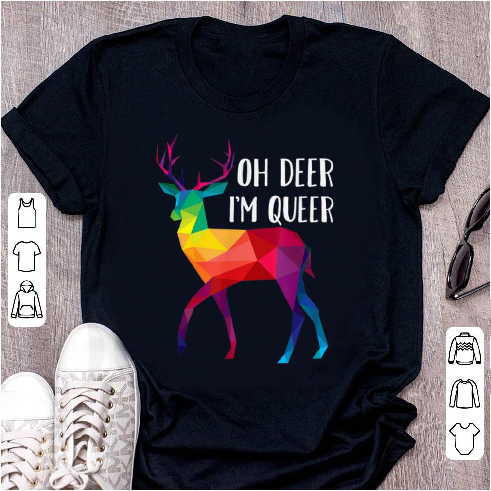 Premium Oh Deer I'm Queer LGBT Rainbow Deer Gay Pride shirt, hoodie ...