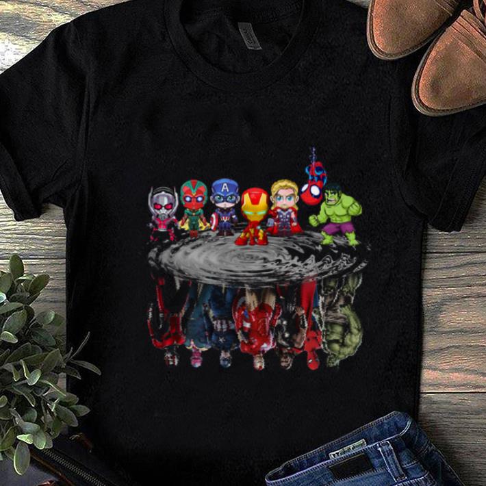 Awesome Marvel Avengers Chibi Characters Water Reflection Mirror shirt ...