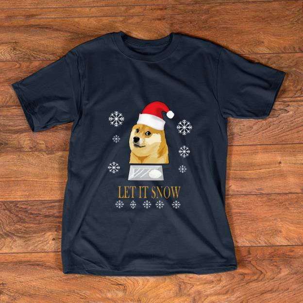 Original Santa Doge Let It Snow Christmas shirt, hoodie, sweater ...