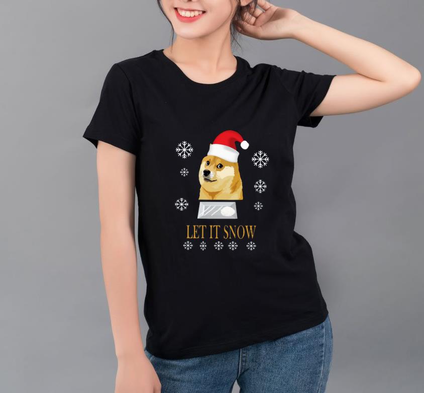 Original Santa Doge Let It Snow Christmas shirt, hoodie, sweater ...
