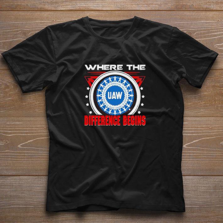 Awesome Logo UAW where the difference begins shirt, hoodie, sweater ...