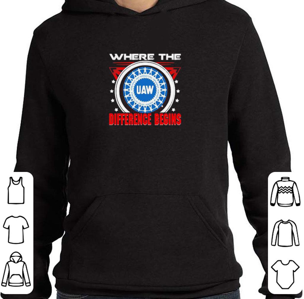 Awesome Logo UAW where the difference begins shirt, hoodie, sweater ...