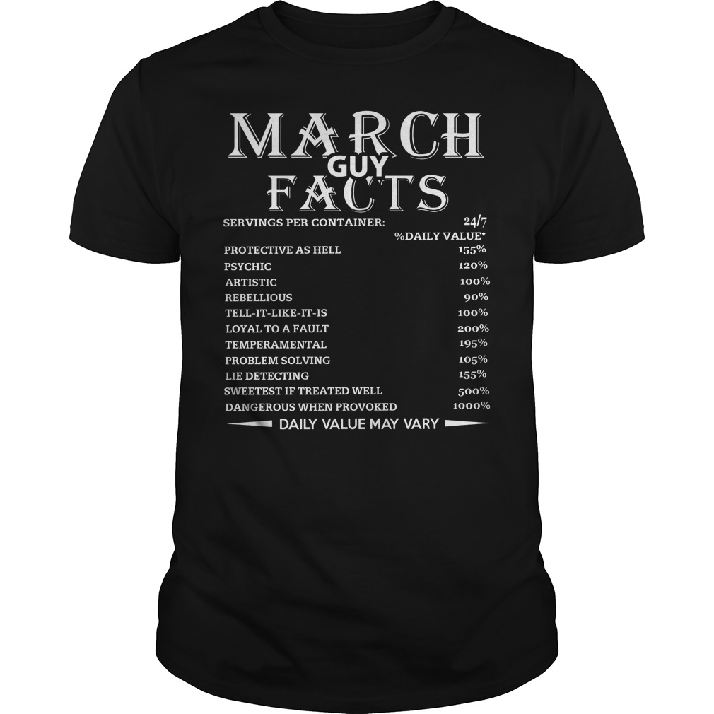 March Guy Facts Born In March Birthday Gift Shirt, hoodie, sweater ...