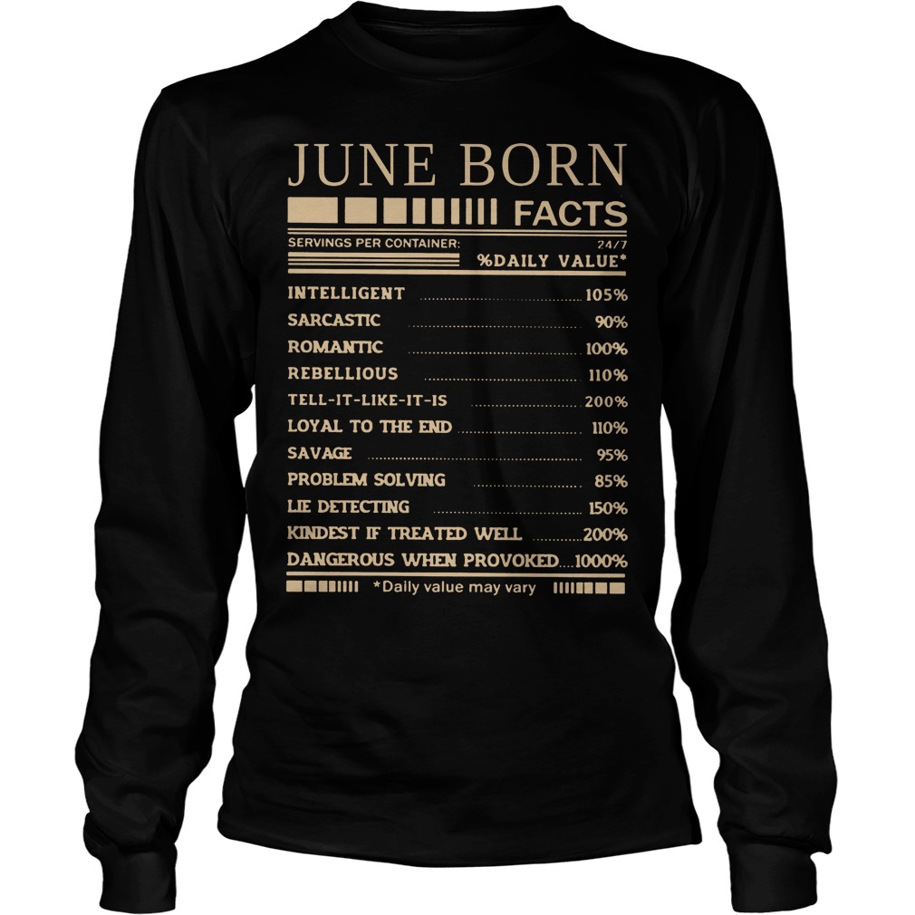 June Born Facts Daily Value Shirt, hoodie, sweater, longsleeve t-shirt