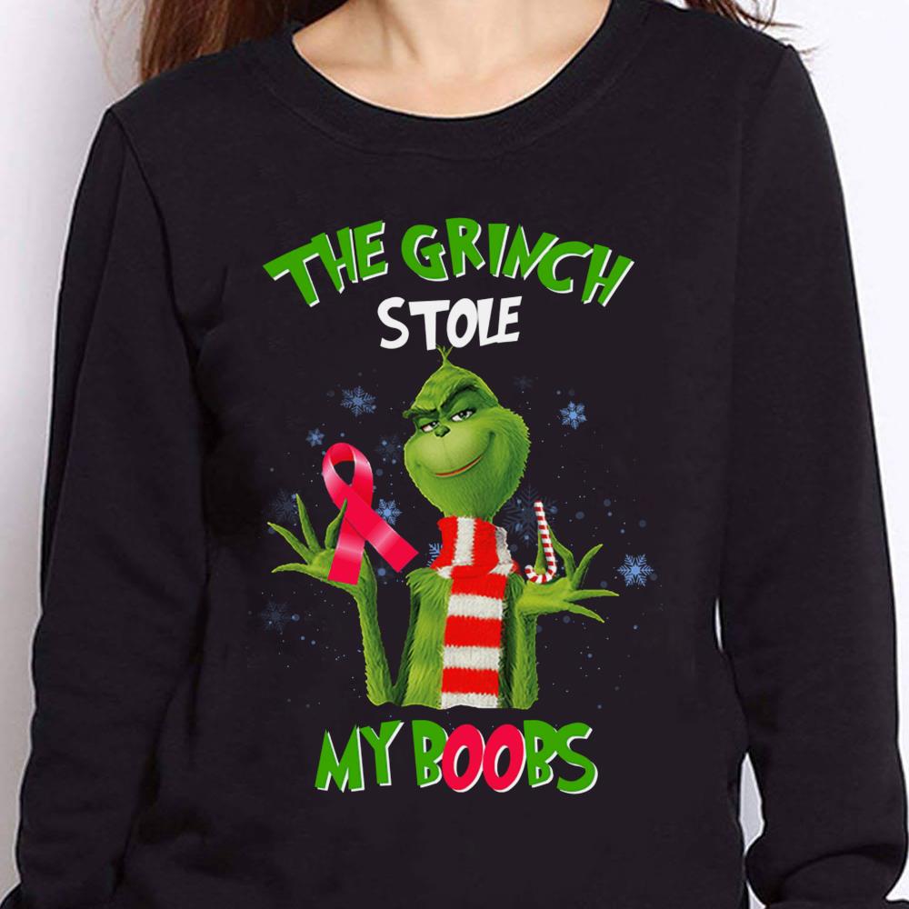 Official The Grinch Stole My Boobs Shirt Hoodie Sweater Longsleeve T