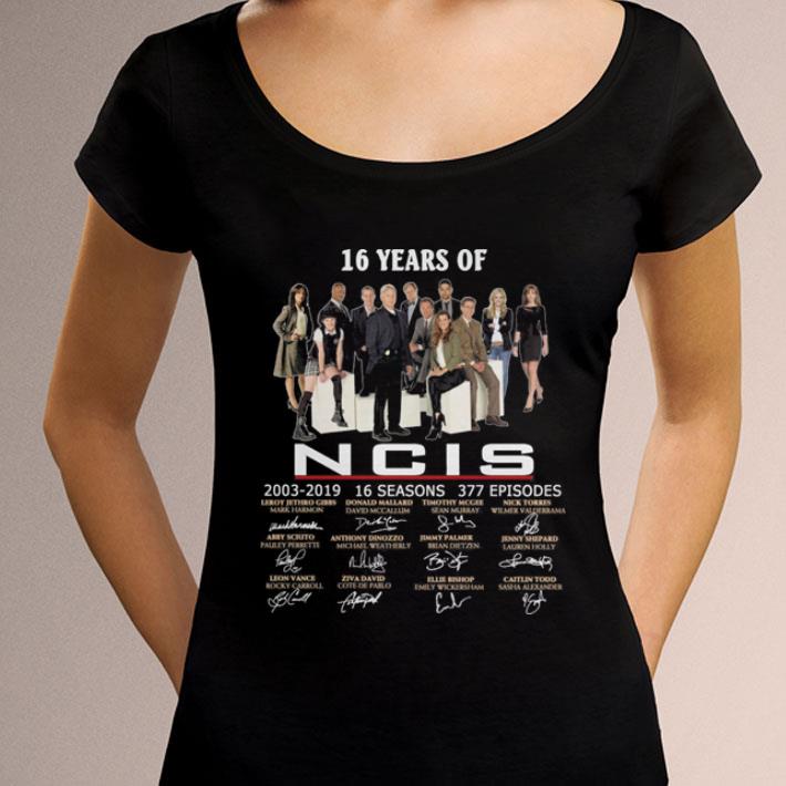 Hot 16 years of NCIS 2003-2019 16 seasons signatures shirt, hoodie ...