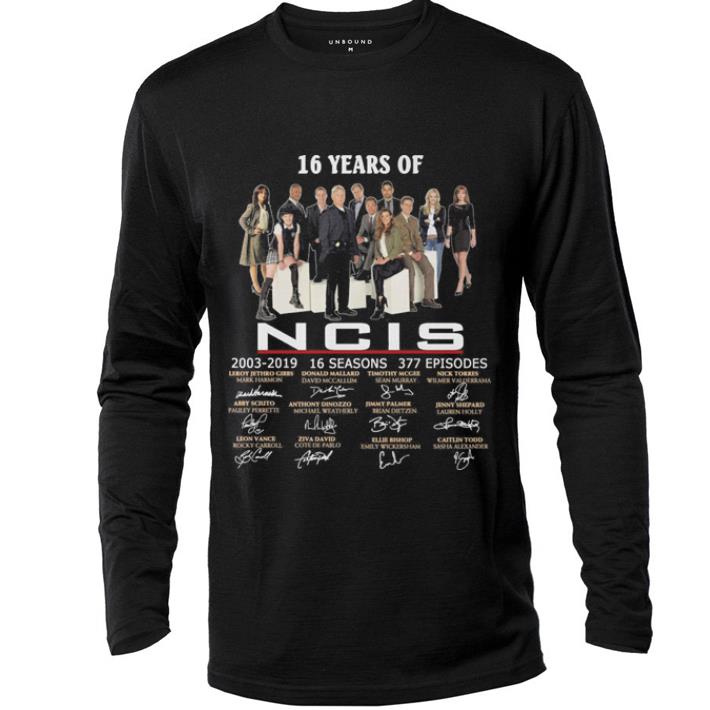 Hot 16 years of NCIS 2003-2019 16 seasons signatures shirt, hoodie ...