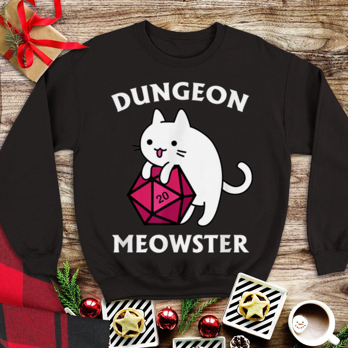 Funny Dungeon Meowster DnD Gamer Cat D20 shirt, hoodie, sweater ...
