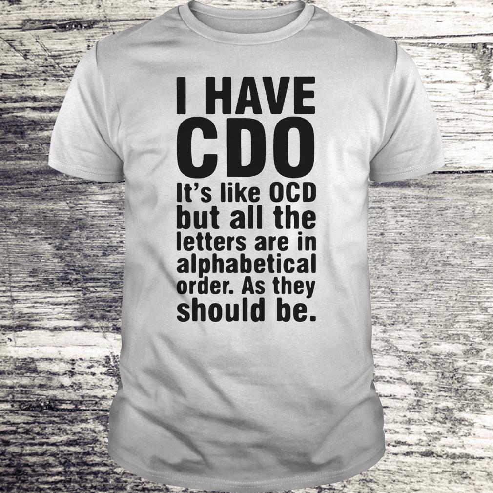 I have CDO it's like OCD but all the letters are in alphabetical order ...