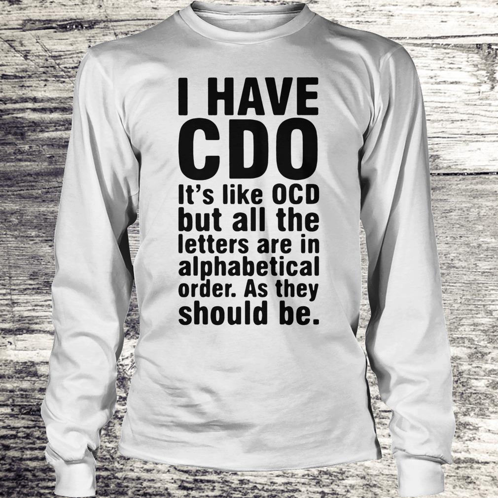 I have CDO it's like OCD but all the letters are in alphabetical order ...