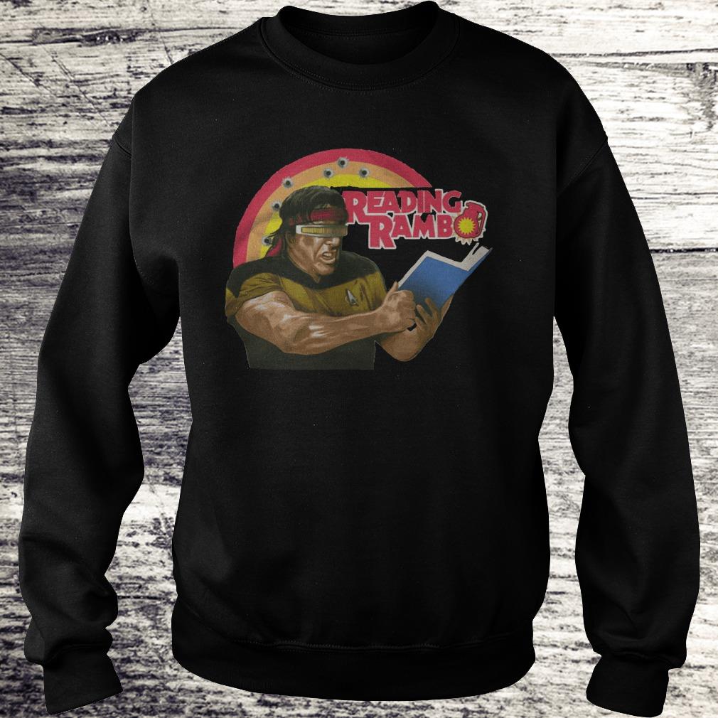 Original Trump Reading Rambo shirt, hoodie, sweater, longsleeve t-shirt