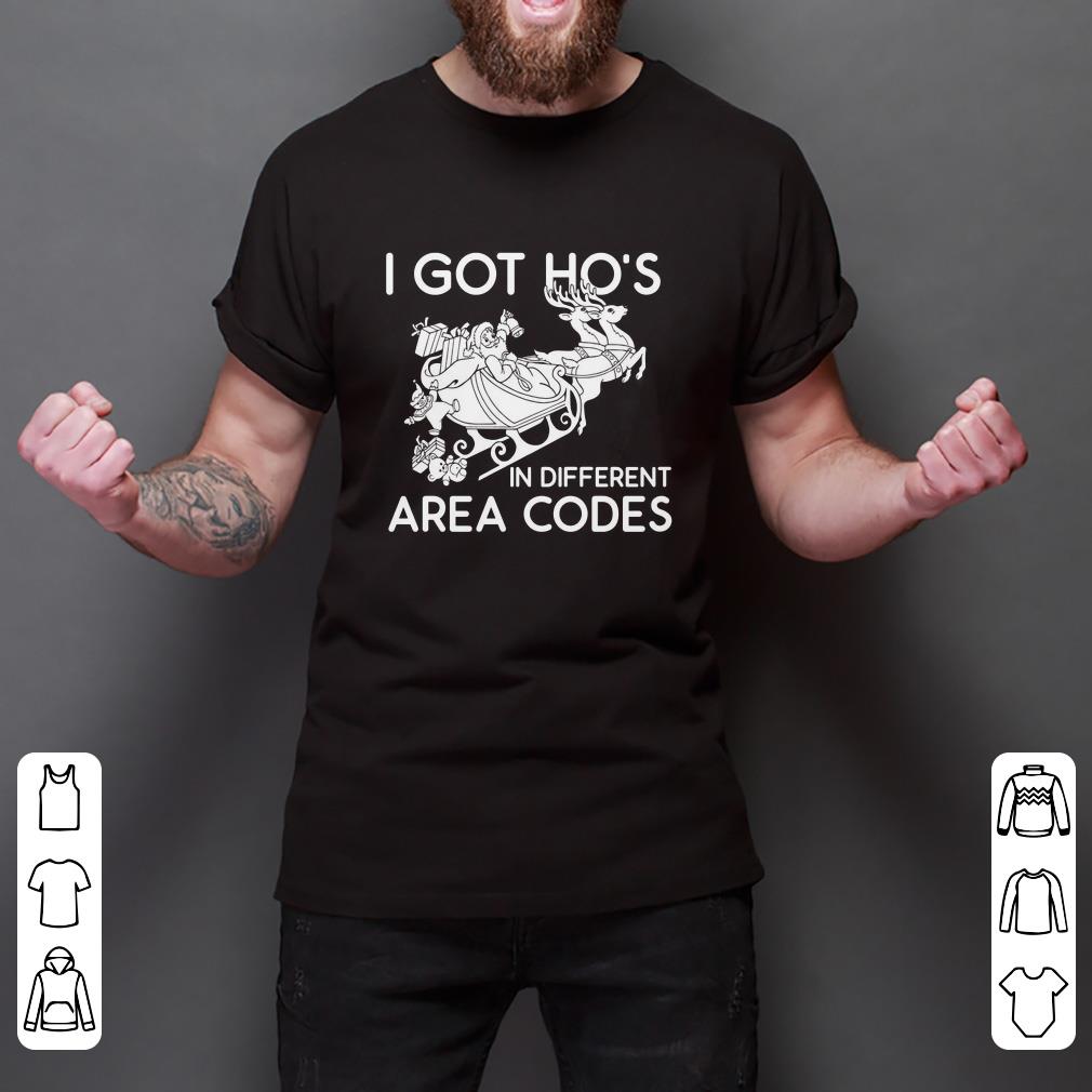 Cute Santa I Got Ho’s In Different Area Codes shirt, hoodie, sweater ...