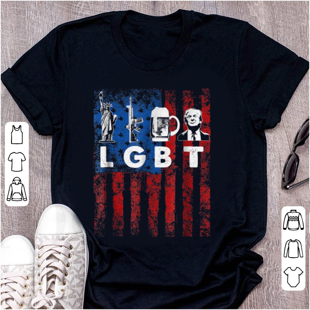 Original LGBT Liberty Guns beer Trump American Flag shirt, hoodie ...