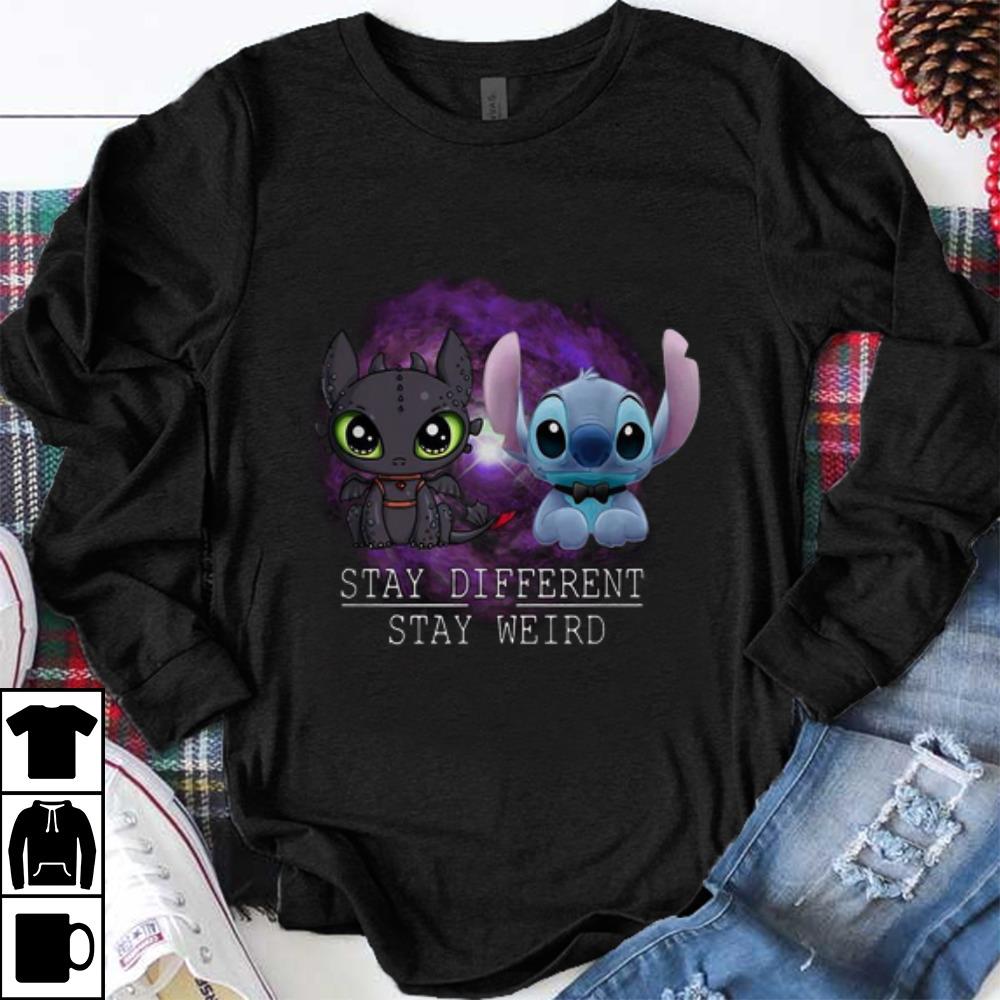 Awesome Stitch And Night Fury Stay Different Stay Weird shirt, hoodie ...