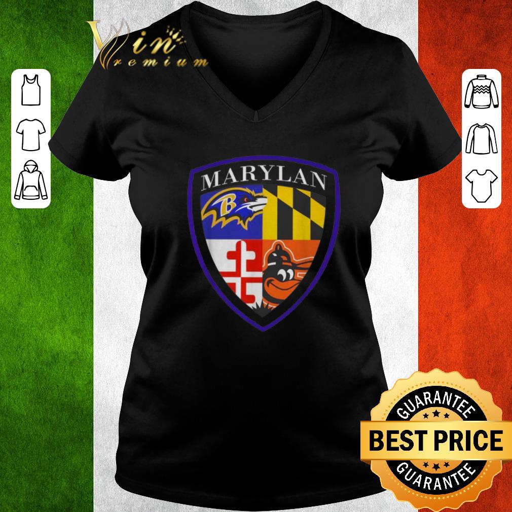 Awesome Marilan Baltimore Ravens Baltimore Orioles Shield shirt, hoodie ...