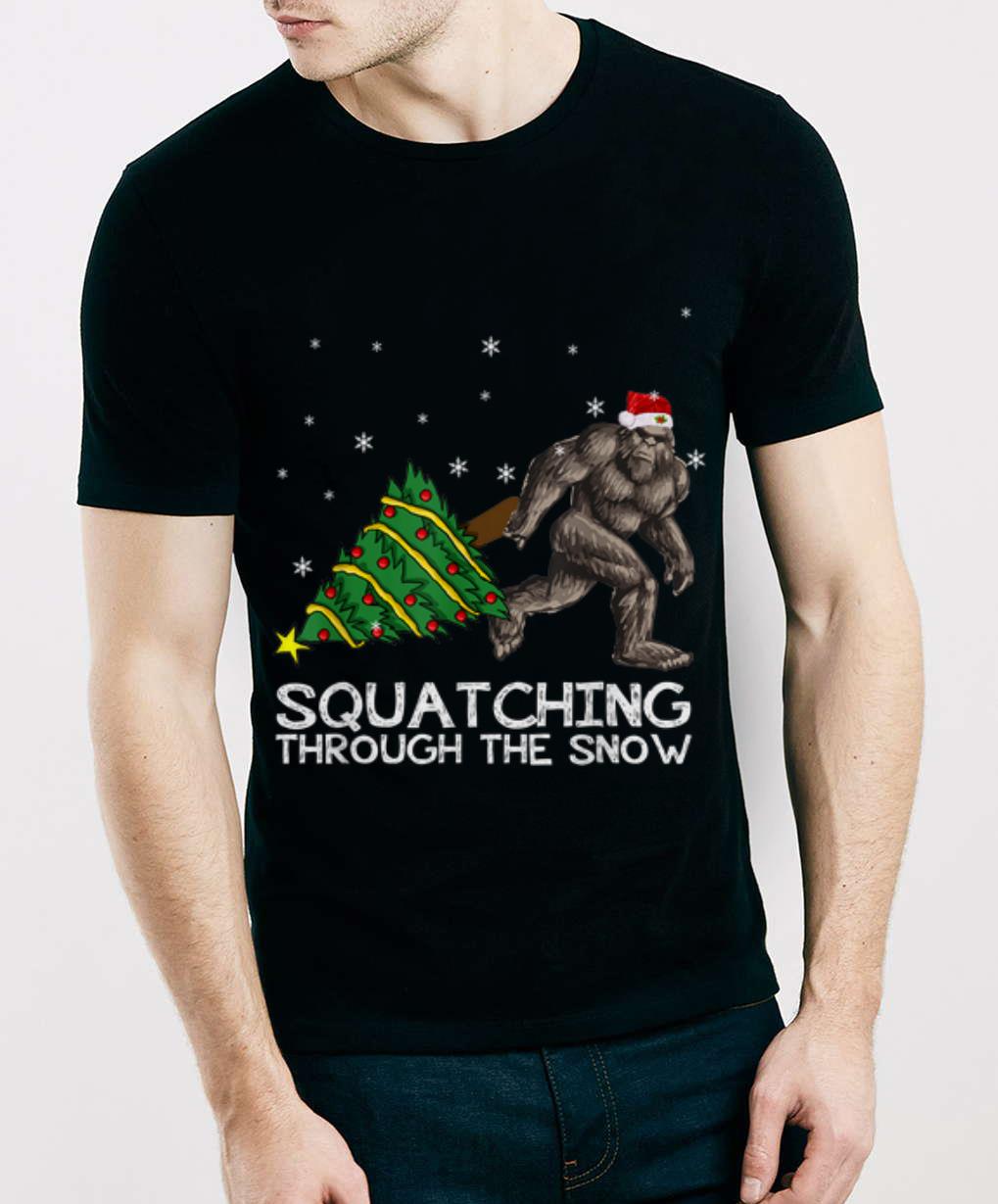 Original Squatching Through The Snow Bigfoot Christmas Tree shirt ...