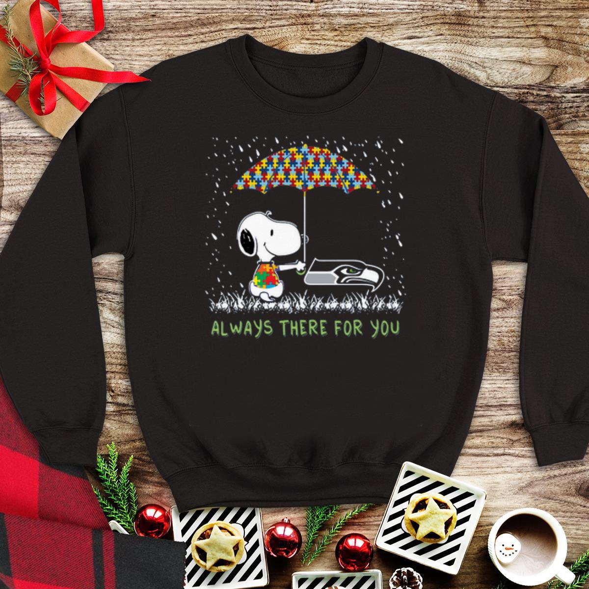 Awesome Seattle Seahawks Snoopy rain autism alway there for you shirt ...