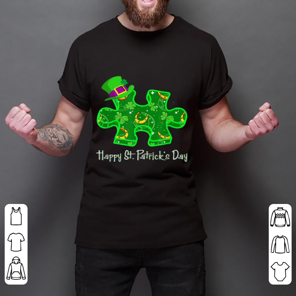 Pretty Autism Awareness Puzzle Wearing Laprechaun Hat Patricks Day ...