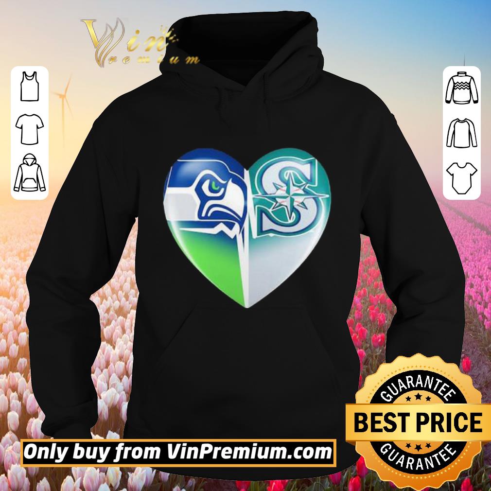 Awesome Seattle seahawks and seattle mariners heartbeat heart shirt ...