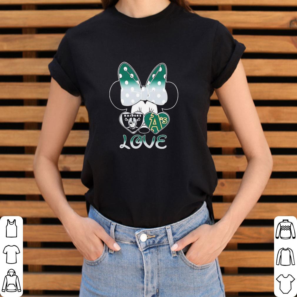 Original Minnie Mouse Oakland Raiders And Oakland Athletics Love Hearts ...