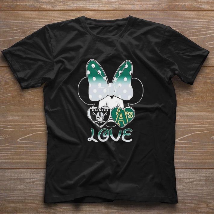 Original Minnie Mouse Oakland Raiders And Oakland Athletics Love Hearts ...