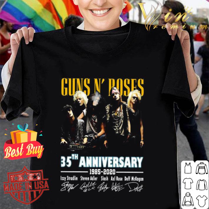 Guns N’ Roses band members 35th Anniversary 1985 2020 Signatures shirt ...