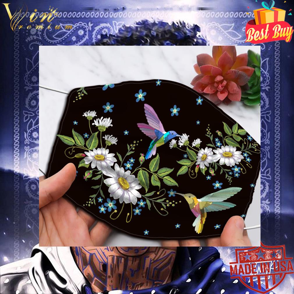 Hummingbirds and flowers face mask hoodie, sweatshirt, longsleeve tee